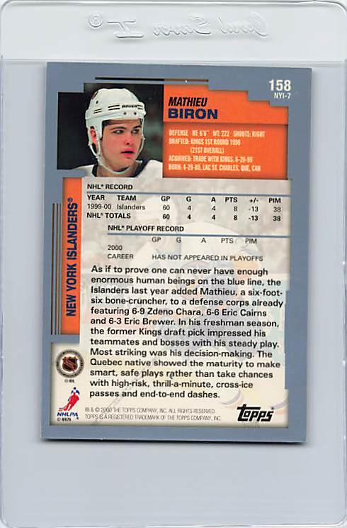 2000/01 Topps #158 Mathieu Biron Islanders Signed Auto *H553 | eBay