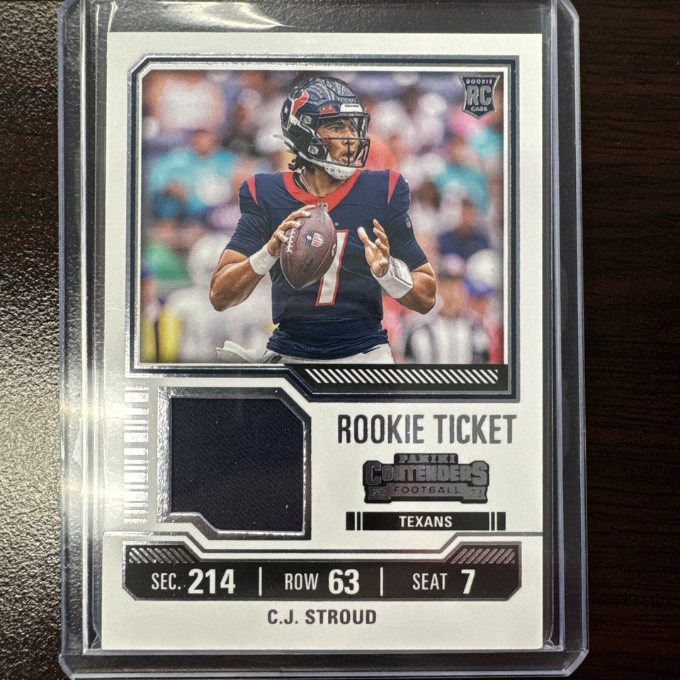 CJ Stroud RC 2023 Contenders Rookie Ticket Patch plus 2 season tickets ...