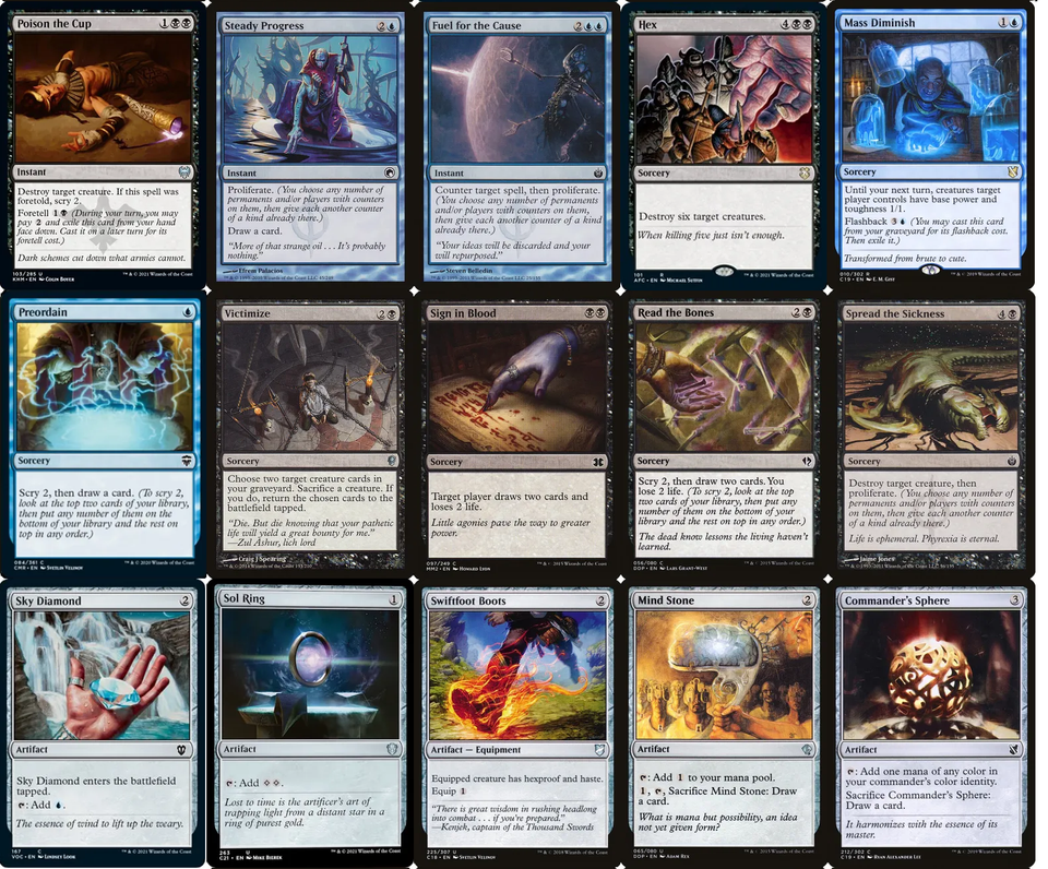 Elite Commander Toxrill Horror Deck - Dimir Blue Black - EDH -100 Card ...