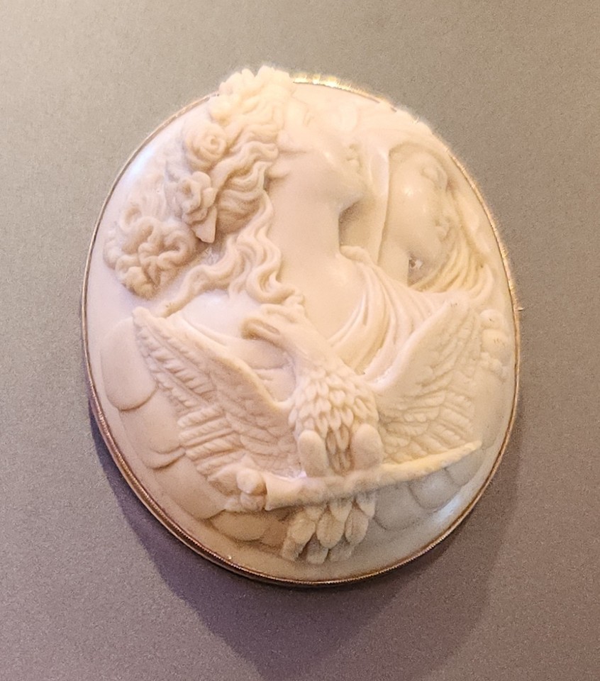 Vintage 14k Gold Victorian Carved Cameo Goddesses & Phoenix Rising | eBay