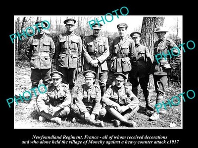 OLD LARGE HISTORIC PHOTO OF WWI CANADA NEWFOUNDLAND REGIMENT MONCHY ...