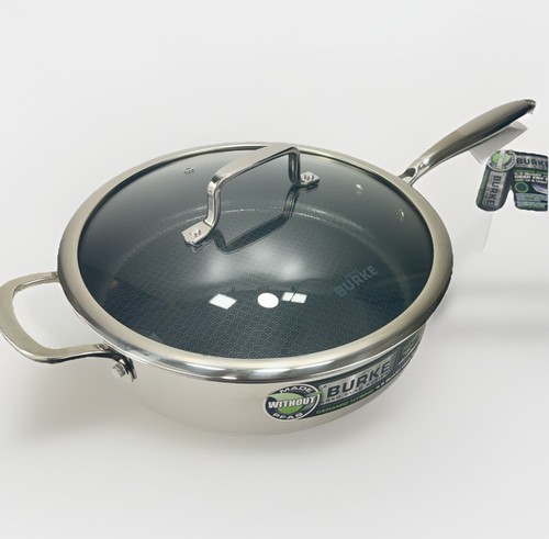 David Burke 11” Geo Clad Ceramic Hybrid 4.5qt Sauté Deep Fry Pan Tri ...