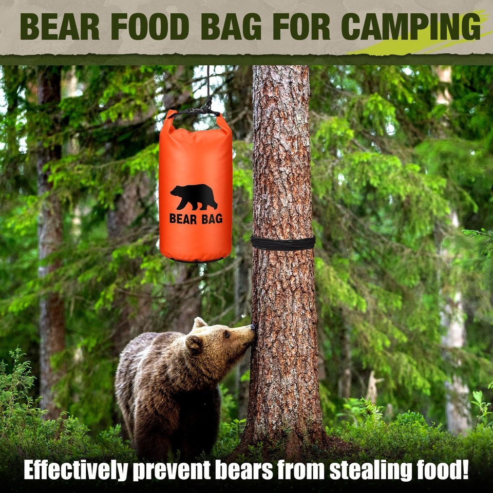 1 Set Bear Food Bag for Camping Ultralight Food Hanging System Includes ...
