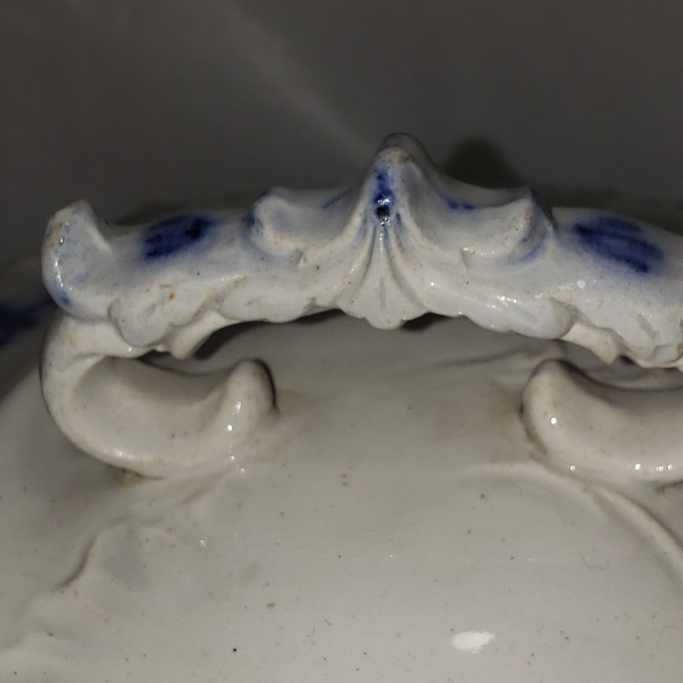Antique Flow Blue Crown Semi Porcelain Wm Adams Co England Tureen Circa ...