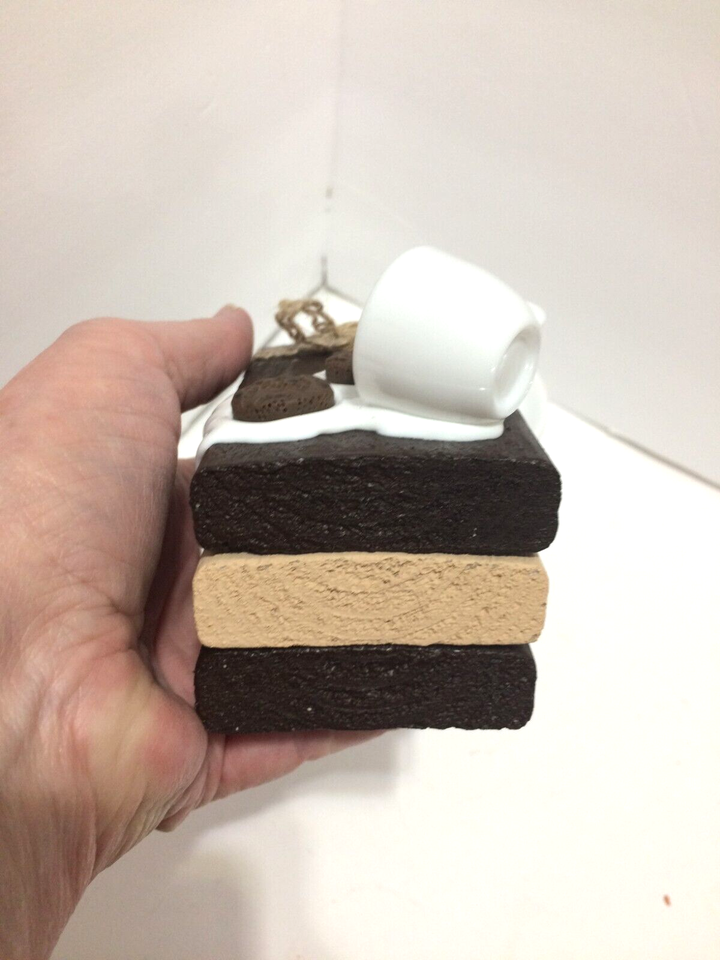 Cute COOKIES & MILK Wooden Book Stack Tiered Tier Tray / Shelf Sitter ...