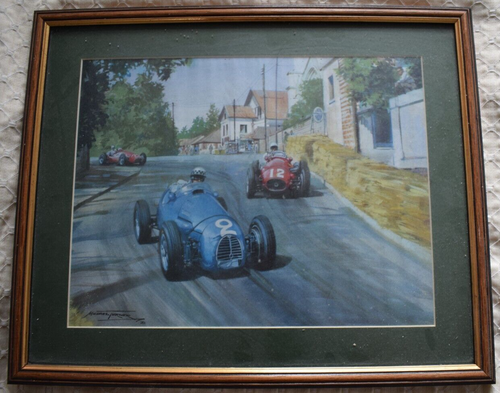 Michael Turner Signed Print Pau Grand Prix 1954 Ferrari vs Gordini | eBay