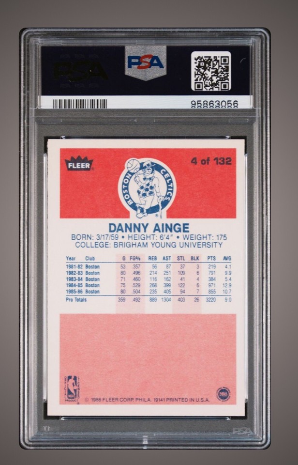 1986 Fleer Basketball #4 Danny Ainge PSA 8 NM-MT Boston Celtics | eBay