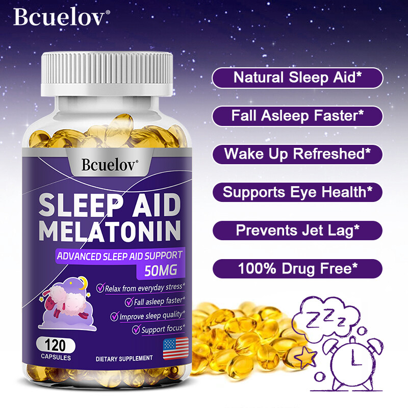 Melatonin Plus Sleep Aid 50MG, Fall Asleep Fast and Stay Asleep ...
