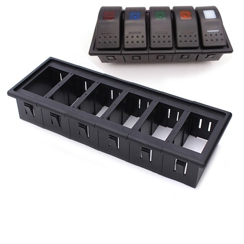 Car Boat 6 Gang Rocker Switch Housing Clip Panel Patrol Holder ABS ...