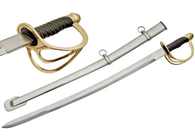 NEW Cavalry Saber Sword 1860 Short 27in Carbon Steel Blade Replica ...
