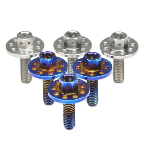 Flange Integrated Titanium Alloy Screws Gasket M6x20mm, license plate ...