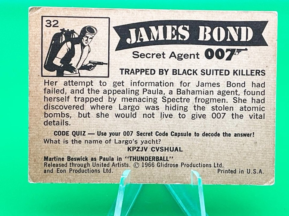 1966 Philadelphia James Bond Secret Agent 007 #32 Black Suited Killers ...