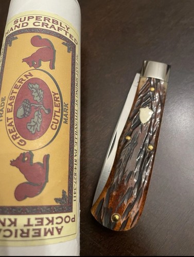 Great Eastern Cutlery Gec 73 Trapper Knife Horsecut Bone | eBay