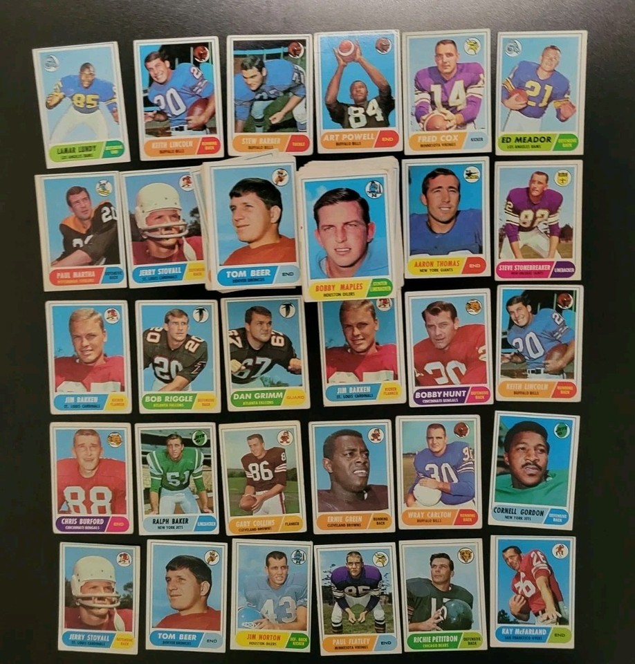 1968 Topps Football Set Builder Lot - 50 Different Vintage Football ...