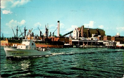 Postcard The Scott Paper Mill Everett WA Washington Coast Guard Cutter ...