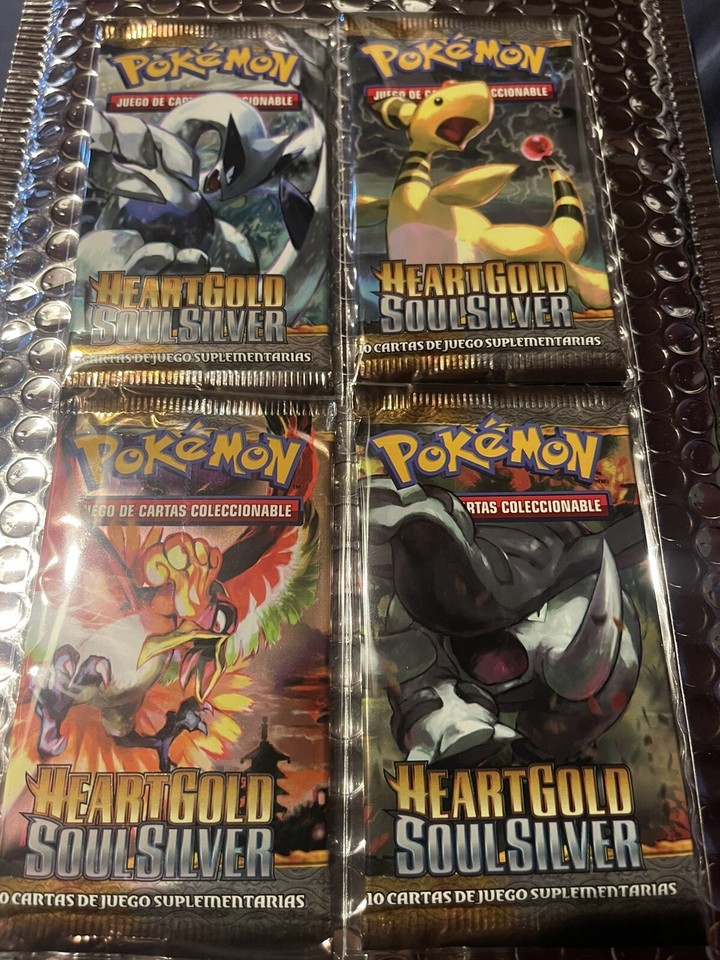 SPANISH 4 New pack Pokémon Heart Gold Soul Silver HGSS Booster art set ...
