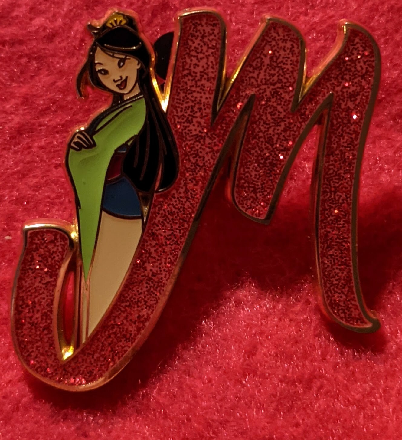 Disney Princess Mulan Letter M Alphabet Initial Glitter Mystery Pin ...