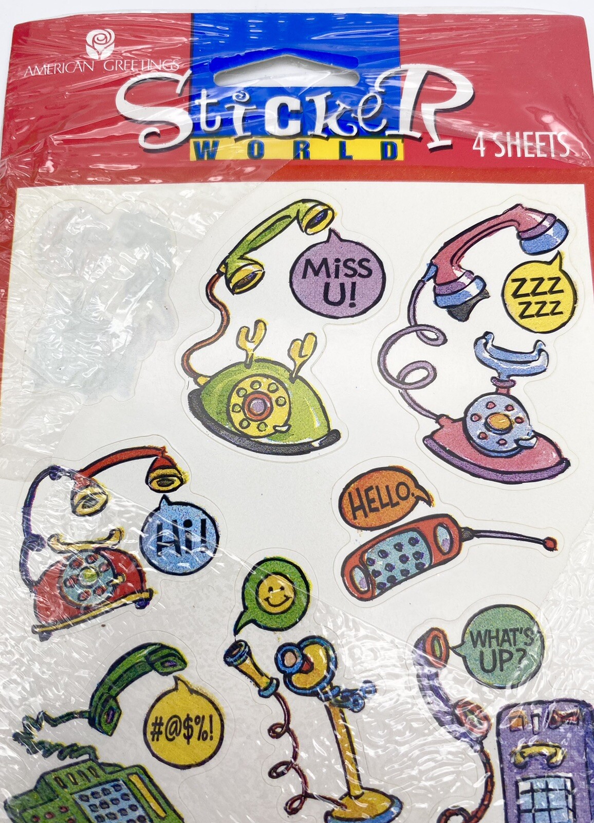 Vintage Stickers AGC Sticker World Multicolor Telephone Stickers 1990s ...