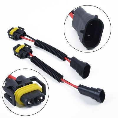 2X H11/H9/H8 Headlight Male Female Adapter Harness Socket Wire Plug ...