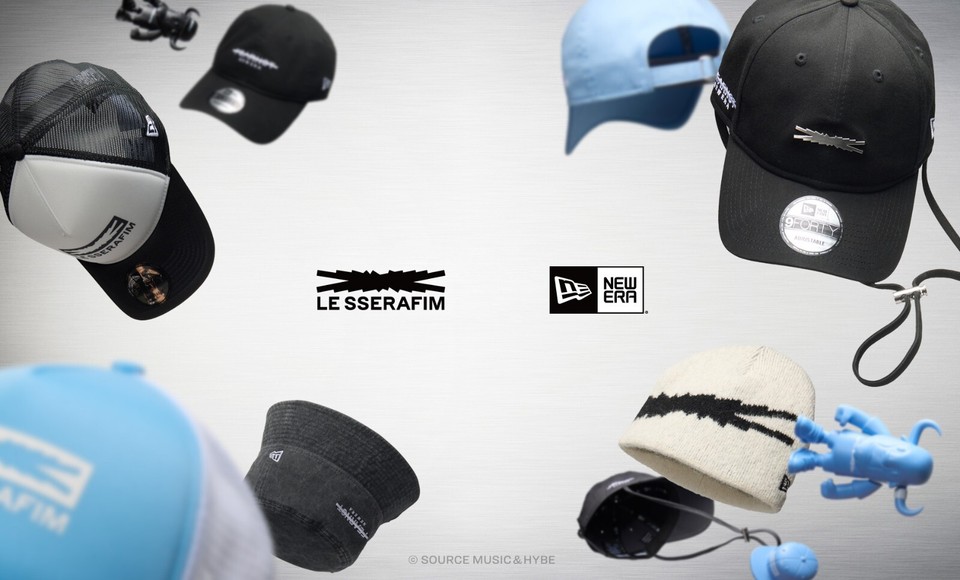 New Era x LE SSERAFIM Fearnot Unstructured 6Panel Baseball Cap Hat Blue ...