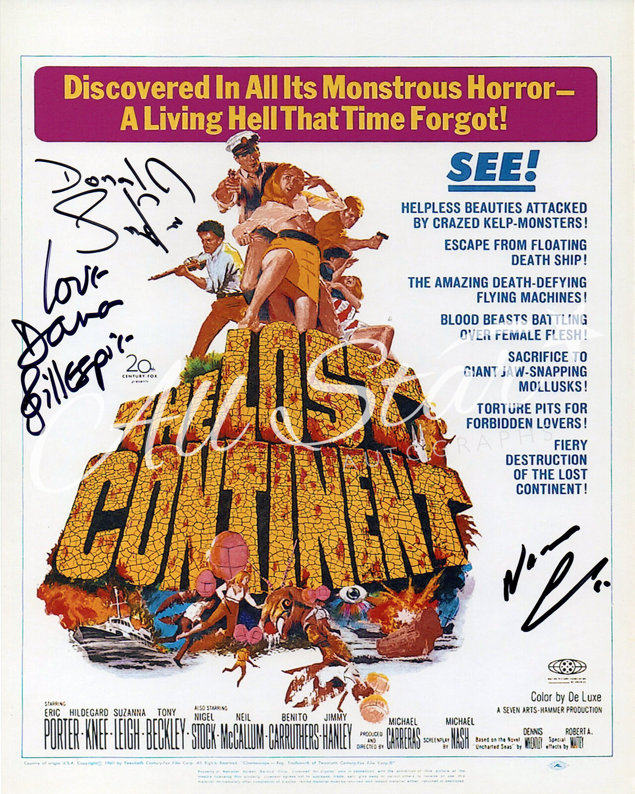 THE LOST CONTINENT - Gillespie/Sumpter/Eshley Hammer Films Signed ...