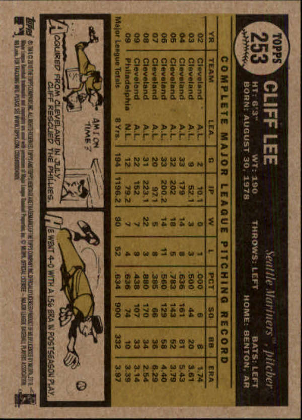 2010 Topps Heritage #253 Cliff Lee Mariners NM-MT | eBay