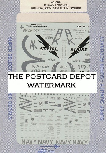1/48 SuperScale Decals F-18A Hornet Low Vis VFA-136 VFA-137 USN Strike ...