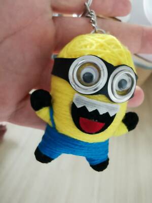 Smiling Minion Yarn String Cute Keychain Handmade Doll toy gift | eBay