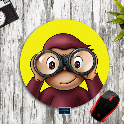 CURIOUS GEORGE CUSTOM ROUND GAMING PC MOUSE PAD DESK MAT HOME SCHOOL ...