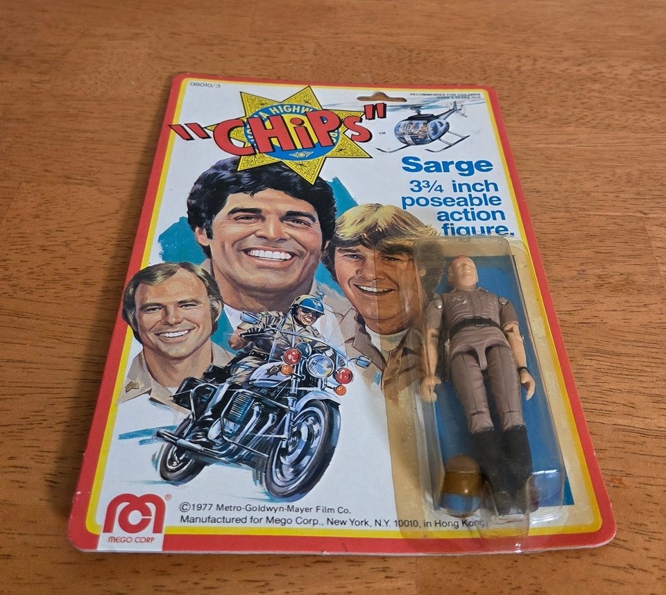 New Mego Chips Sarge 3-3/4" Poseable Action Figure 1977 MOC Sealed Sgt ...