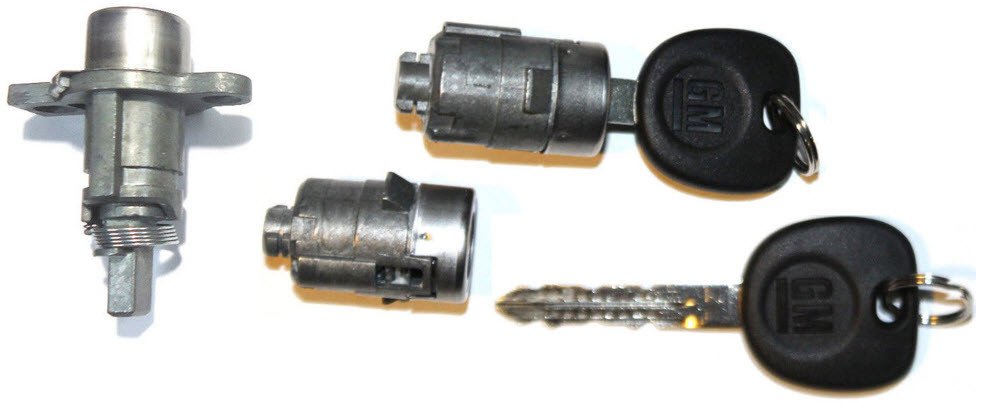 New GM OEM Chrome Doors/Trunk Lock Key Cylinder Set With GM Logo Keys ...