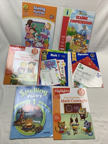 Lot of 8 First Grade workbooks Activity books Homeschool Math Reading ...