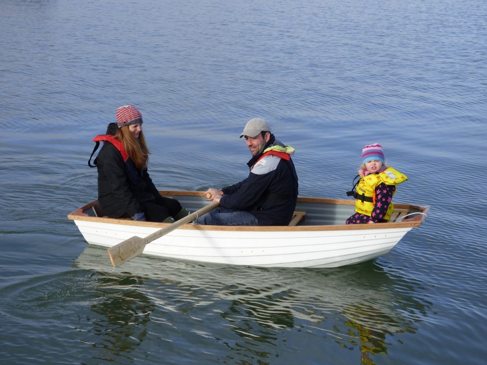 8 Foot Fibreglass & Hardwood Rowing Boat | eBay UK