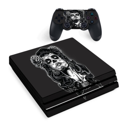 PS4 Pro Console Skins Decal Wrap ONLY - Sugar Skull Girl dia de los ...
