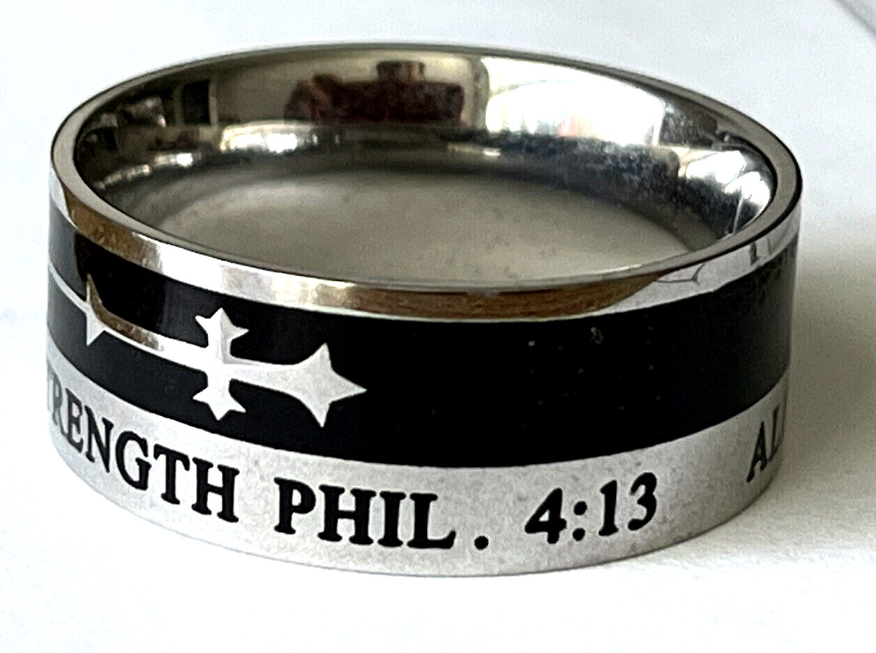 Armor Of God Ephesians Opus Dei Silver/Black Stainles… - Gem