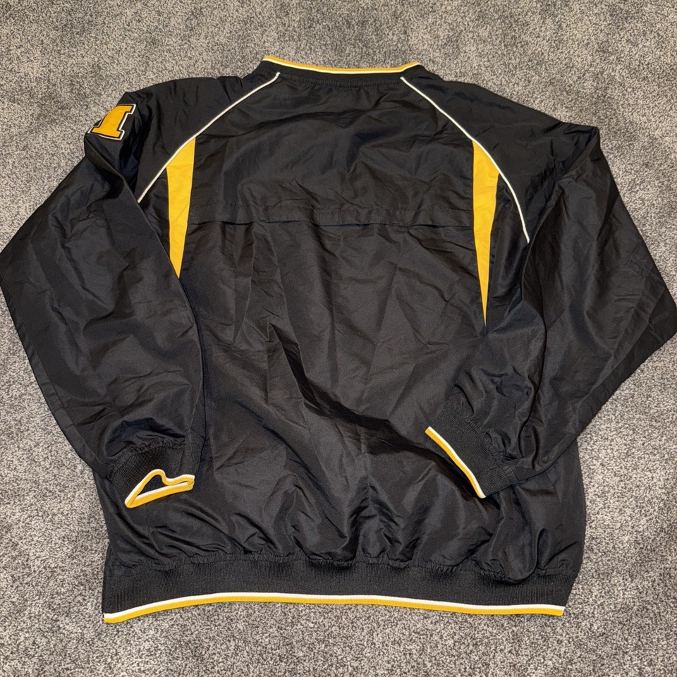 Iowa Hawkeyes Windbreaker Pullover Jacket Men’s XL Black Tigerhawk Logo ...