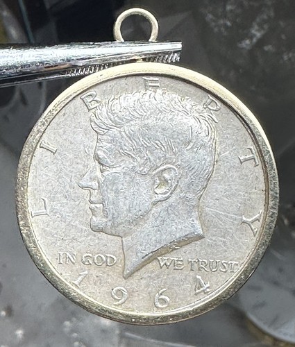 14k solid Yellow gold 4-Prong Rope Coin Frame Pendant 30mm | eBay