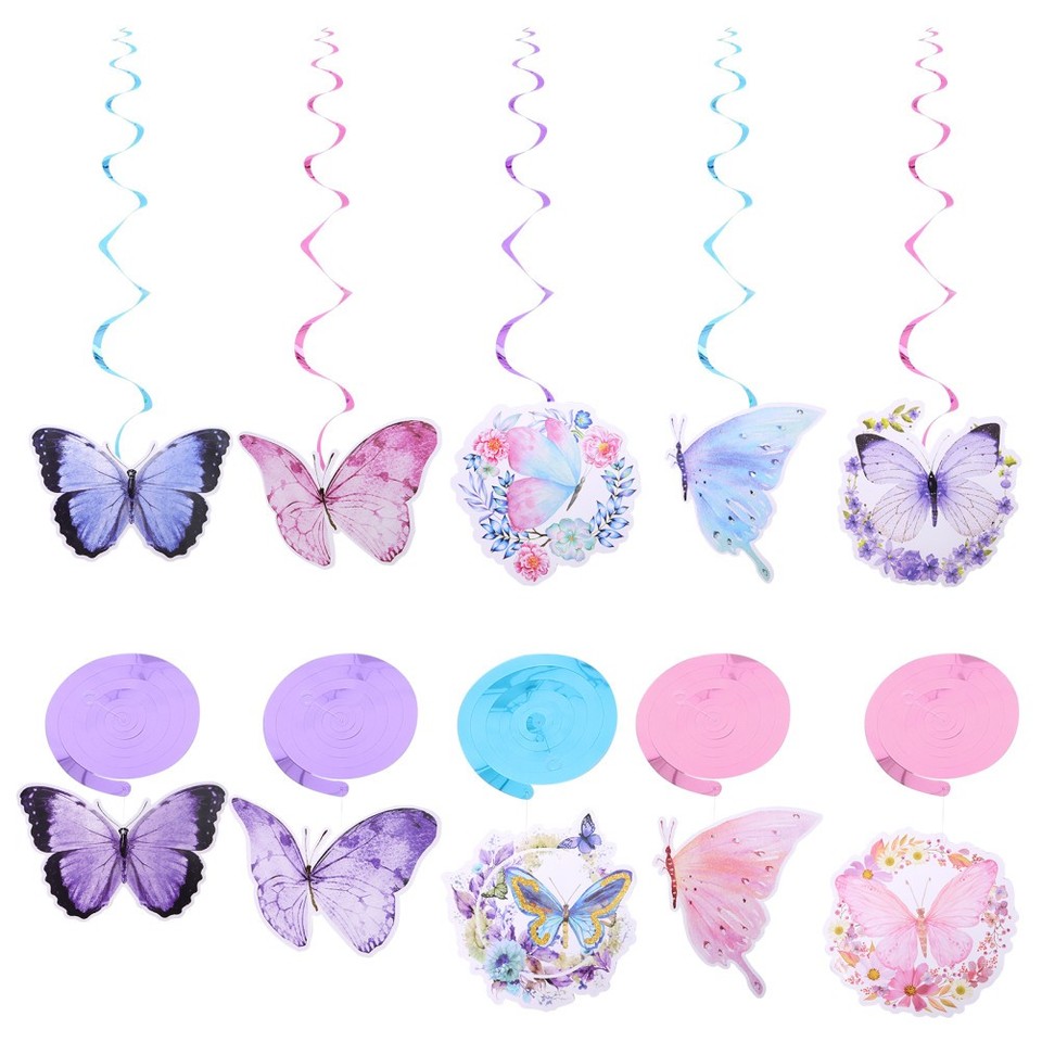 Butterfly Hanging Swirl Decoration Decorations Party Spring Banner ...