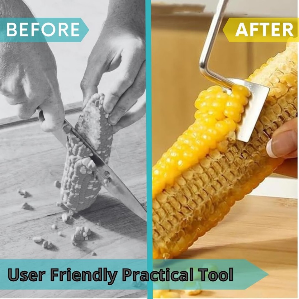 Corn Peeler, Corn on The Cob Easy Clean Corn Cob Peeler Stainless Steel ...