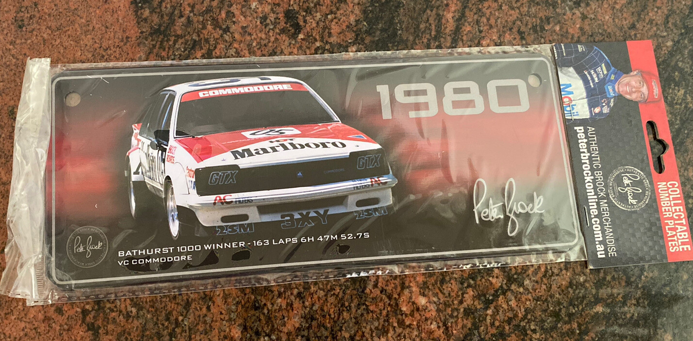 1980 PETER BROCK NOVELTY NUMBER PLATE HOLDEN VC Commodore SUPERCARS 05 ...