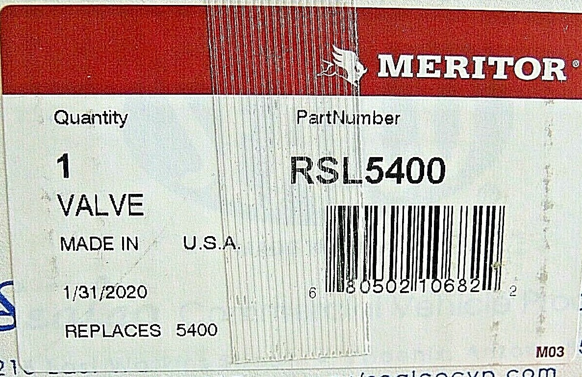Arvin Meritor Pressure Control Valve Sealco 5400 RSL5400 | Genuine ...