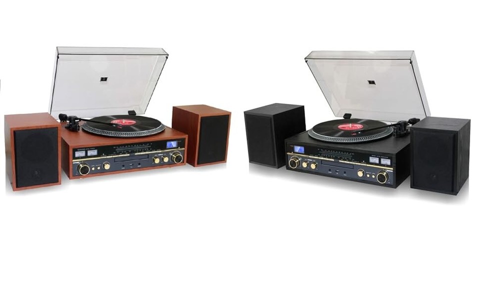 TECHPLAY COMMANDER BLACK RECORD PLAYER STEREO SYSTEM TURNTABLE ...