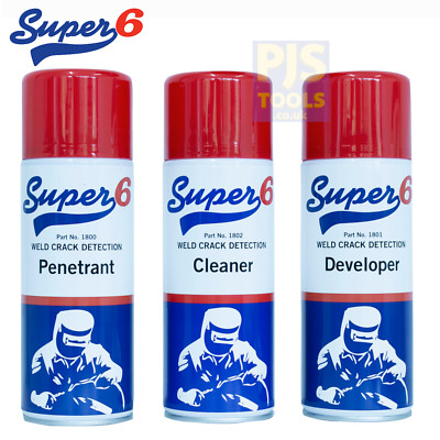 SWP welding crack detector cleaner, penetrant, developer or set aerosol ...