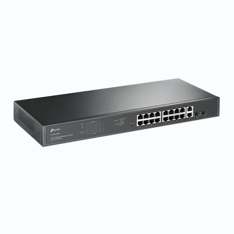 TP-Link TL-SG1218MP 18 Port Gigabit Rackmount Switch with 16 PoE+ 2x ...