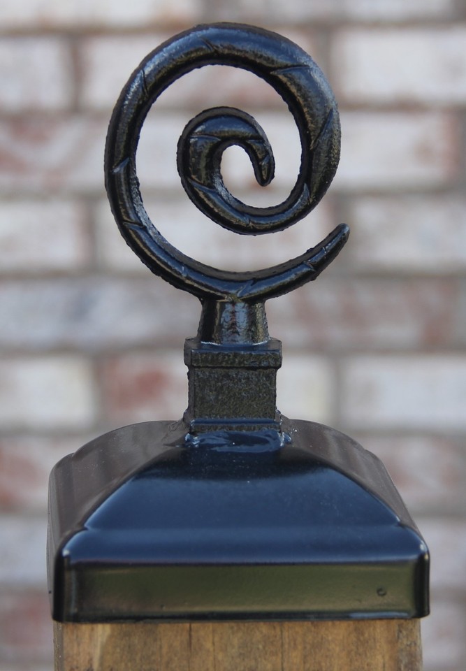 Whimsical Spiral Post cap for 4x4 wood post, fence post top, Unique ...