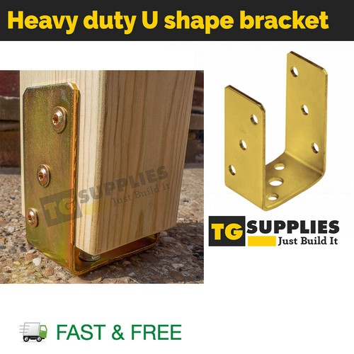 Heavy Duty Post Support Post Bracket Foot Post Base Bolt Down Yellow ...