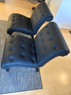 Leather Accent Chairs Set of 2 + Comfy porch chair + 2 comfy ottoman ...