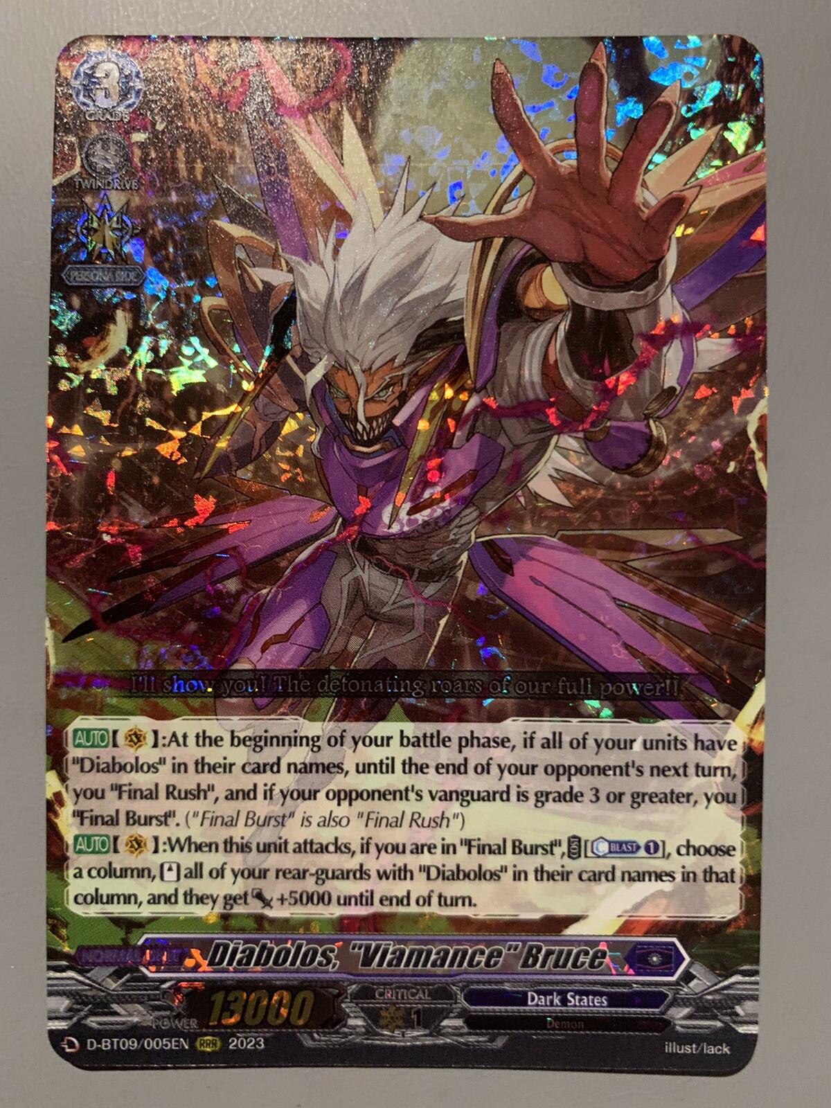 CARDFIGHT VANGUARD DIABOLOS "VIAMANCE" BRUCE (DARK STATES) D-BT09/005EN ...