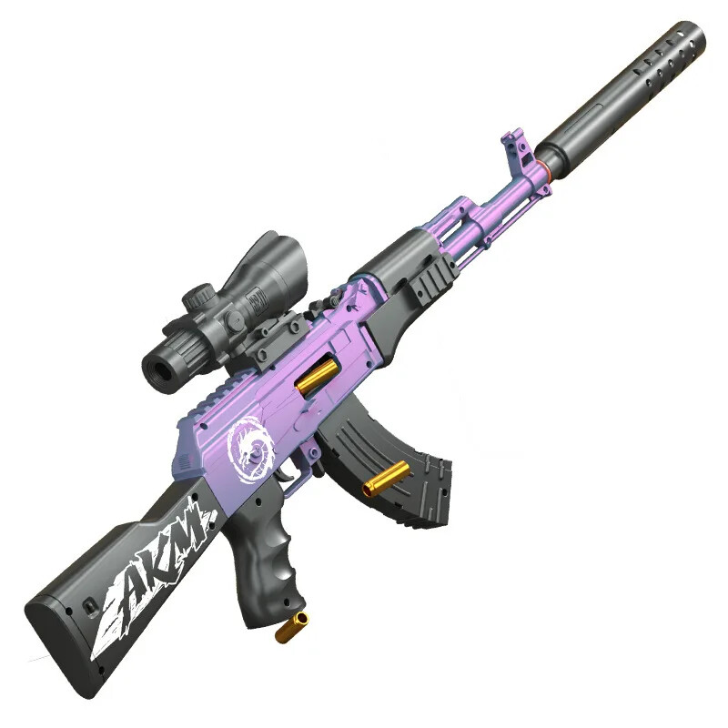 Gold 83cm AK-47 Toy Gun Set Rifle Soft Bullet Blasters Gun Foam Shell ...