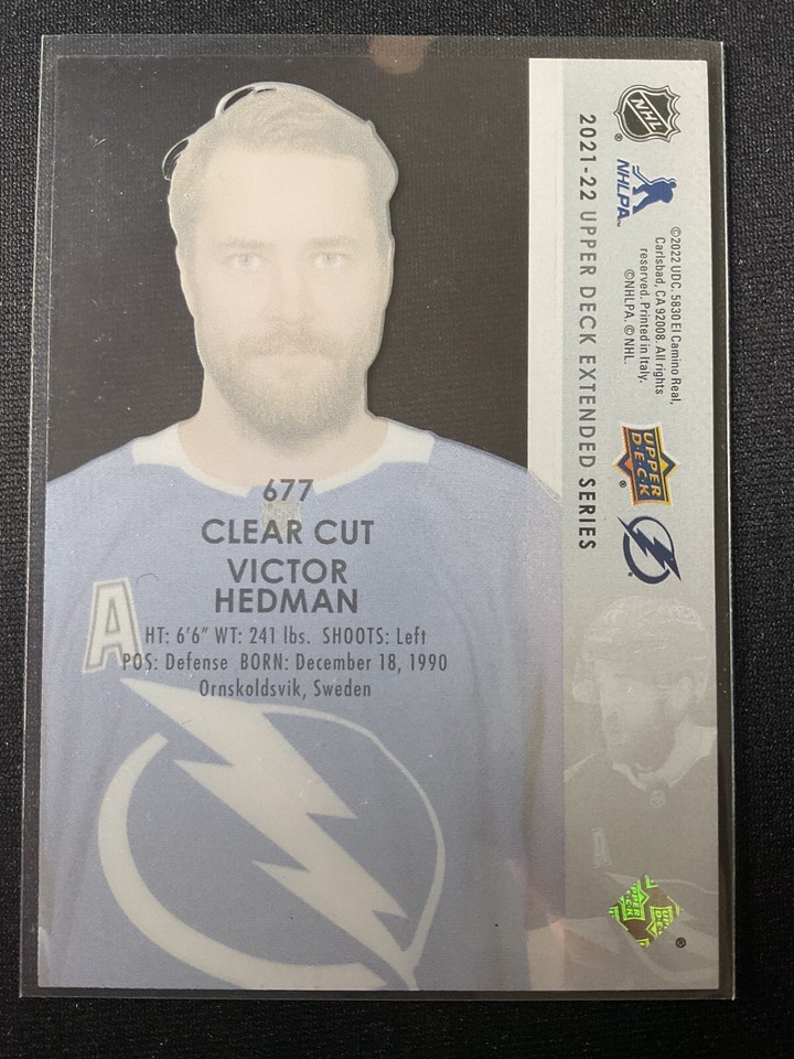 Victor Hedman 2021-22 Upper Deck Extended All Star Clear Cut Exclusives ...
